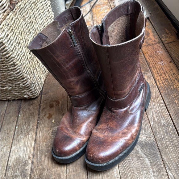 Harley-Davidson | Shoes | Harley Davison Brown Leather Midcalf Boots ...